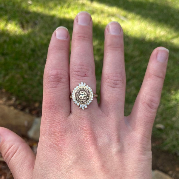 Custom 14K Gold College Ring, Graduation Gift - Etsy