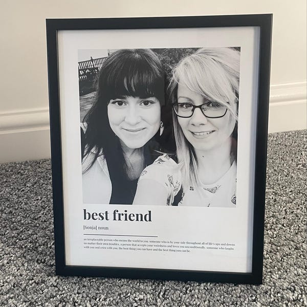 PERSONALISED BEST FRIEND Definition Print, Wall Art Print, Best Friend ...