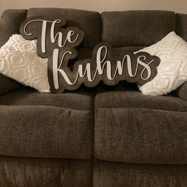Large Last Name Sign, Cut Out Last Name Sign, Wedding Name Sign, Double ...