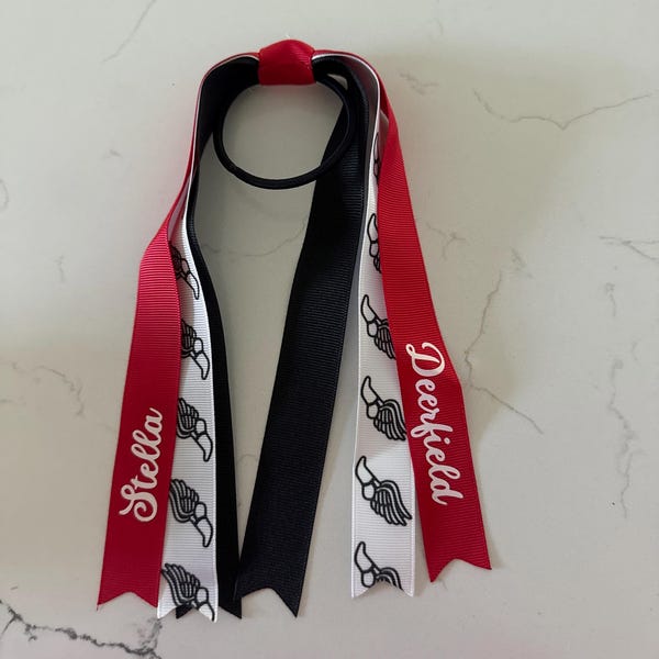 Custom Personalized Sports Team Ribbon, Ponytail Hair Ties, Streamer ...