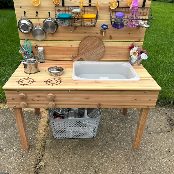 Mud Kitchen, Water Sand Table, Sensory Table, Ikea Flisat, Ikea Trofast ...