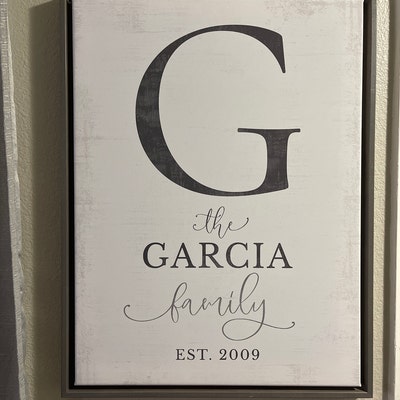 Monogram Initial, Family Last Name Established Sign - Etsy