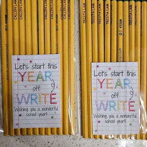 Personalized Pastel School Pencils, 1st Day of School Gift, Lets Start ...