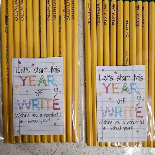 Personalized Pastel School Pencils, 1st Day of School Gift, Lets Start ...