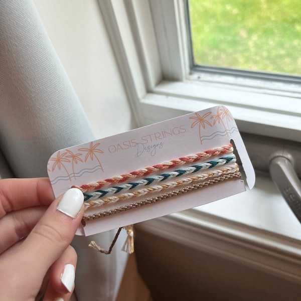 Boho Fringe Cotton Keychain, Case of Stripes Friendship Bracelet ...