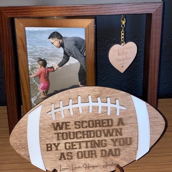 We Scored a Touchdown by Getting You as Our Dad - Football Sign for ...