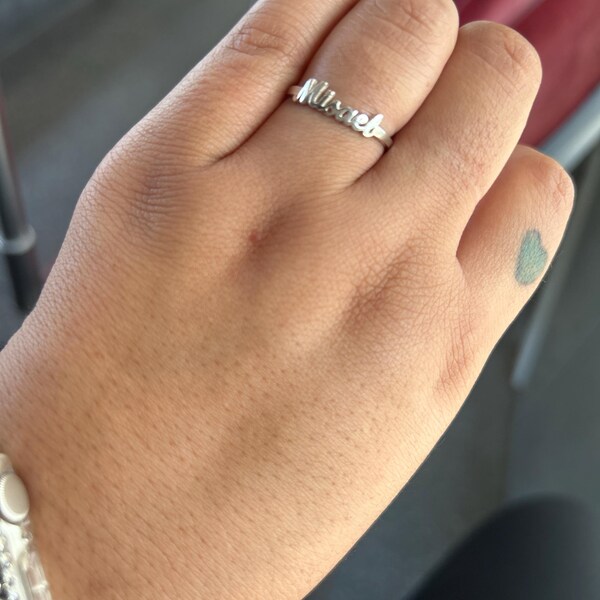 Sterling Silver Name Ring-personalized Ring-customized Jewelry-letter ...