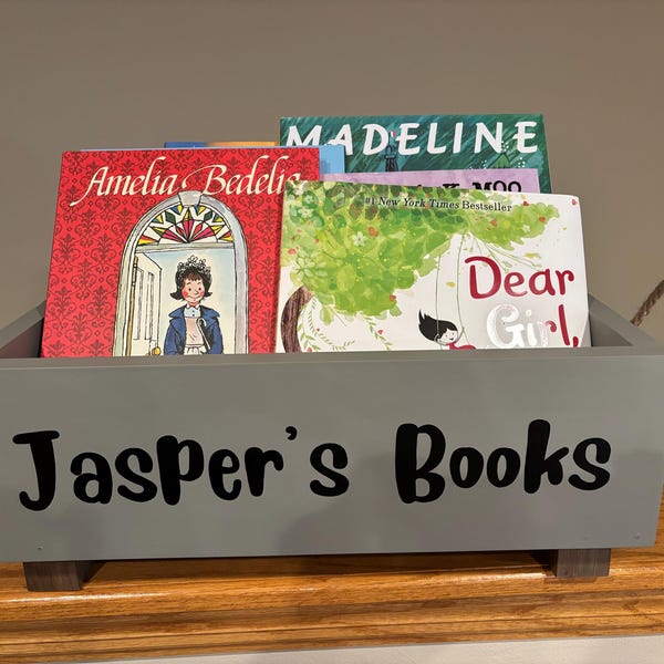 Personalized Children's Library Box, Baby Book Box, Book Storage ...