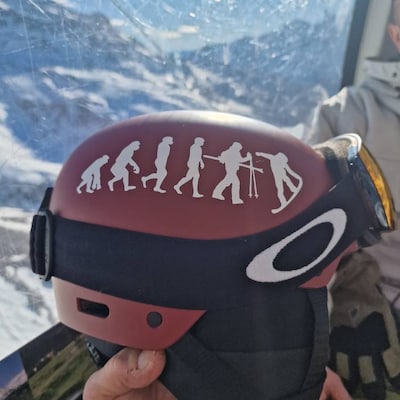 White Snowboarding Evolution Sticker - Etsy