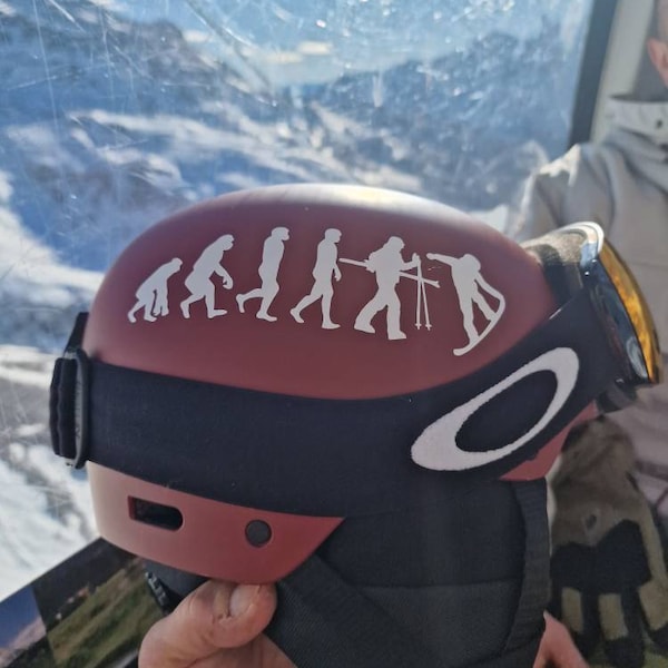 White Snowboarding Evolution Sticker - Etsy