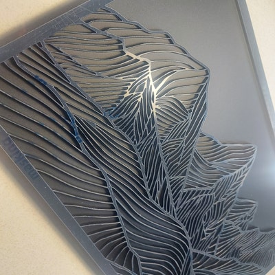 Mountain Panel Laser Cut Svg Dxf Files Wall Sticker Engraving - Etsy