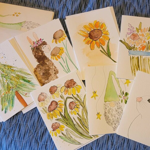 Floral Greeting Card, Flower Card, Watercolor Flower Card - Etsy