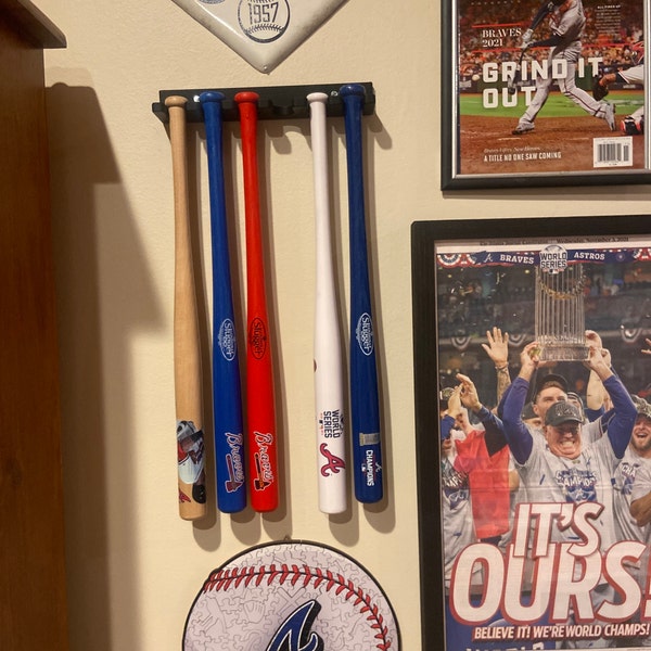 Mini Baseball Bat Rack Holder, Long - Display (6) Miniature Souvenir ...