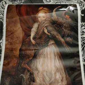 The Favorite print Little Girl Monster Pet Meme Child Portrait Dragon ...