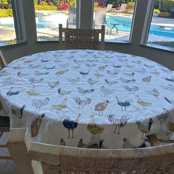 Waterproof Tablecloth With Floral and Plant Print. Cottagecore Decor ...