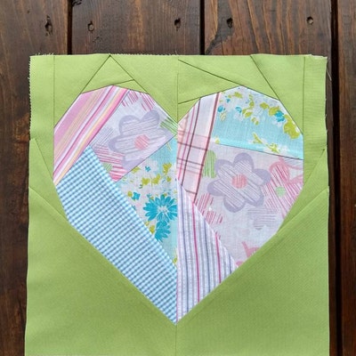 Paper Pieced Broken Heart Quilt Block Pattern 3 Sizes - Etsy