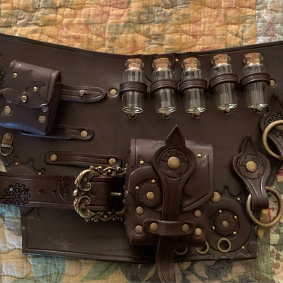 Costume Leather Set Larp Ranger Pauldrons Gorget Bandolier - Etsy