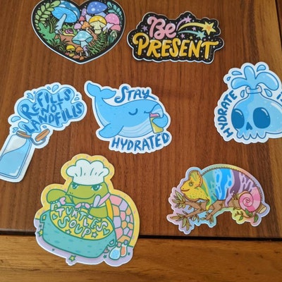 Hydrate or Else, Funny Water Sticker, Skull, Water Bottle Stickers ...