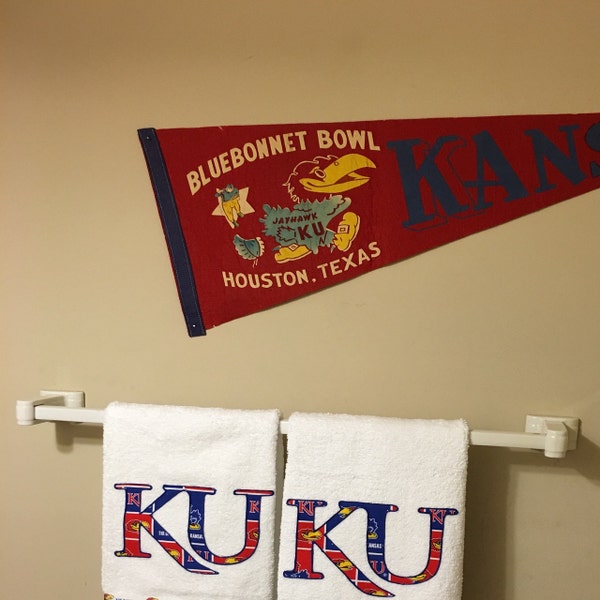 Univ of Kansas Towel, Jayhawks Bathroom Hand Towel, Appliqued Kitchen ...