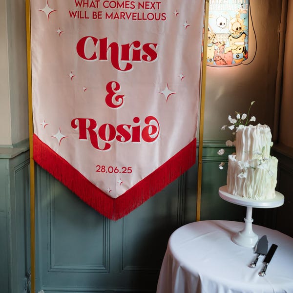 Personalized Velvet Wedding Banner Flag: Custom Event Signage - Etsy