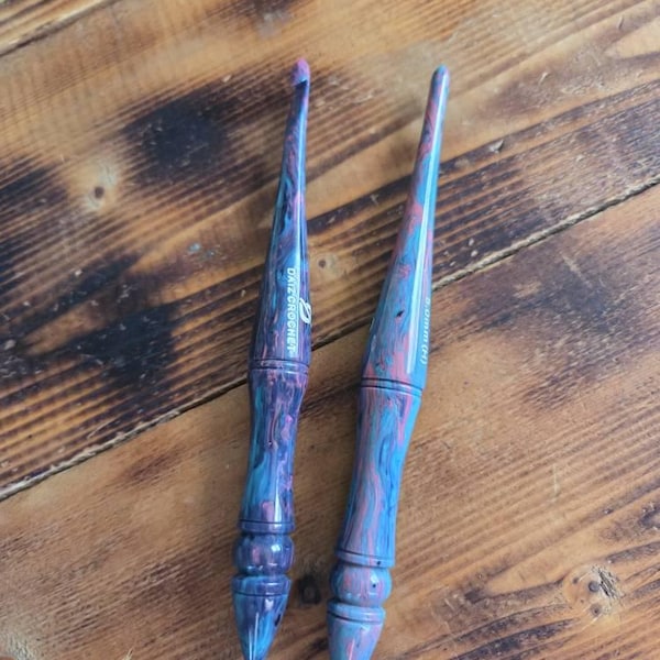 Teal Blue Resin Crochet Hook Set: Handmade Ergonomic Multicolor Crochet ...