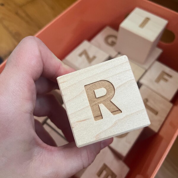 Wooden Alphabet Set Handmade Maple Wood Letters & Movable Alphabet ...