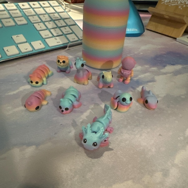 Mystery Rainbow Pocket Pet Pack | 3D Printed Articulating Mini Fidget ...