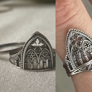 Silver Gothic Cathedral Ring - Etsy