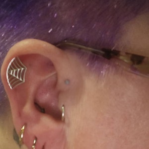 Spider Web Earring Gothic Jewelry Cartilage Helix Piercing 20G 18G ...