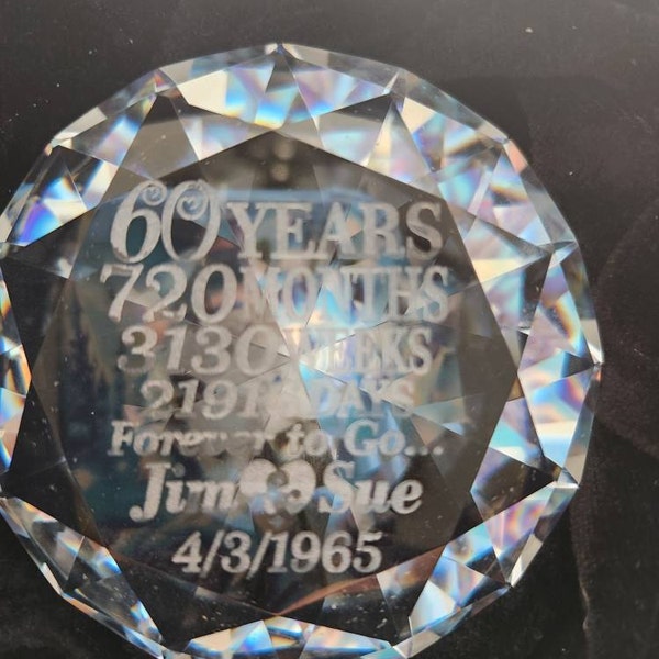 Personalized-traditional Diamond Gift for 60 Years Wedding Anniversary ...