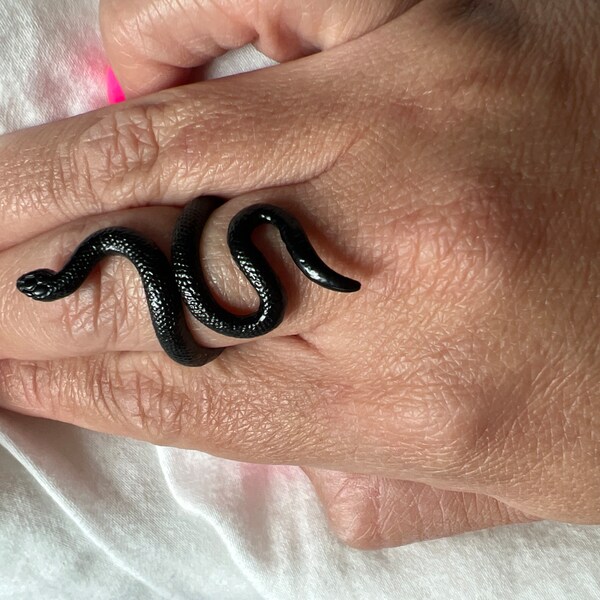 Cool Black OR Green OR Purple Snake Ring / Cool Adjustable Ring ...