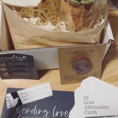 Sympathy Gift Box With Grief Affirmation Card Set for Lost Loved One ...