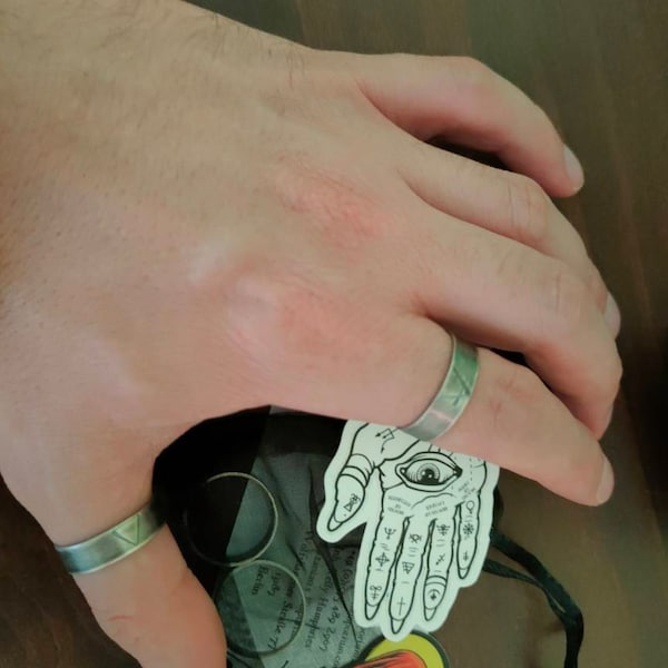 Elemental Ring, Alchemical Symbols for Earth, Air, Fire and Water ...