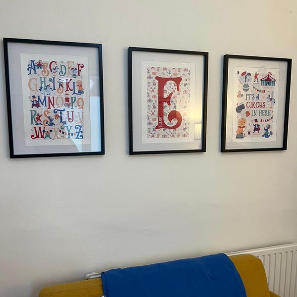 Set of 3 Personalised Circus Themed Prints | Circus Wall Art, Circus ...