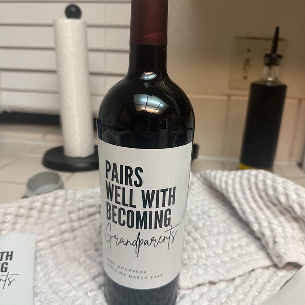 Baby Announcement Wine Labels: Personalized Pregnancy Announcement Gift ...