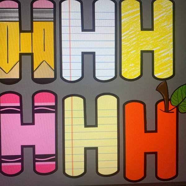 Doodle Alphabet PNG Letters: Pencil Paper Font, Back to School (digital ...