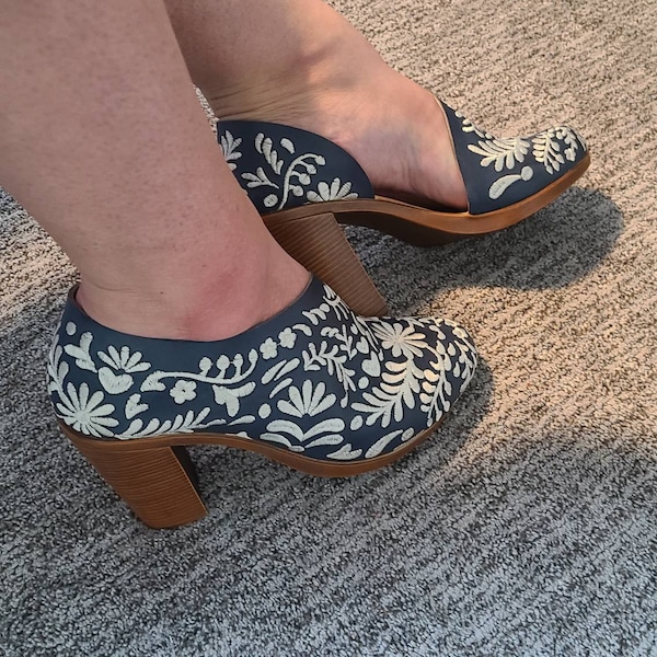 Stella Embroidered Mexican Wedges/mexican Huarache//mexican Wedge ...