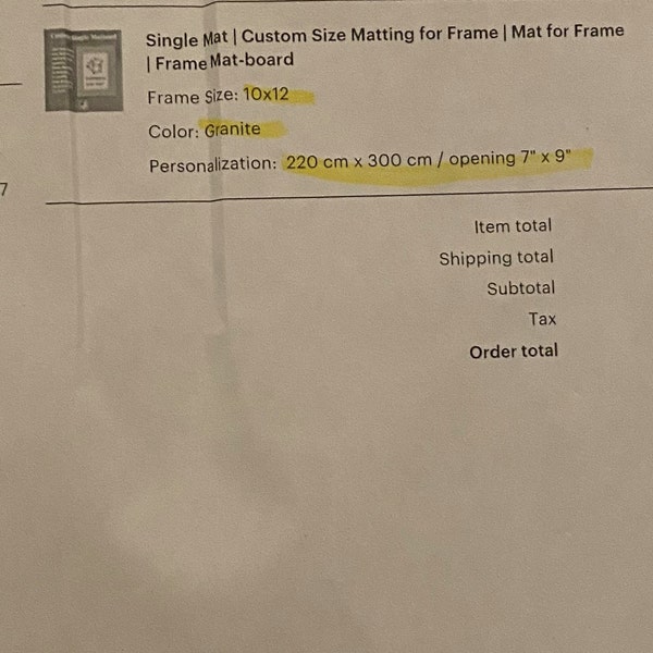 Single Mat | Custom Size Matting for Frame | Mat for Frame | Frame Mat ...