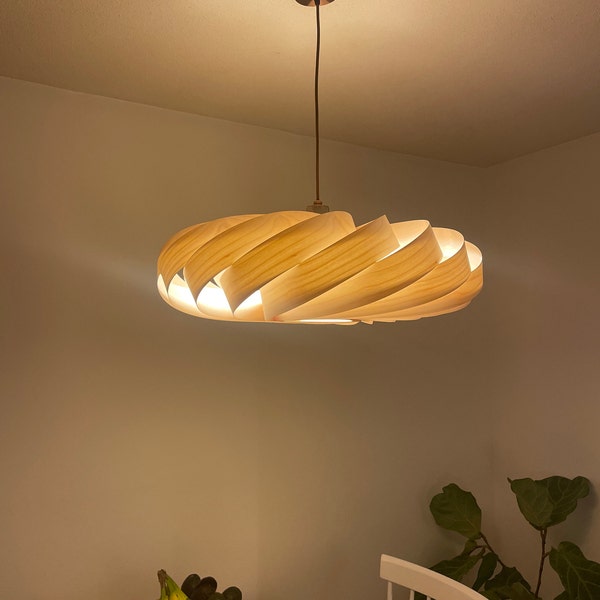 L18O 70-90 Handmade Wood Pendant Lamp, Walnut Veneer. Ceiling Design ...