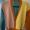 Harry Styles Inspired Cardigan, Colour Block Patchwork Cardigan ...