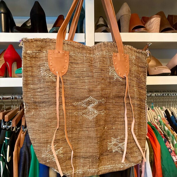 Amazing STRAW BAG Handmade With Leather- French Market Basket- Straws ...