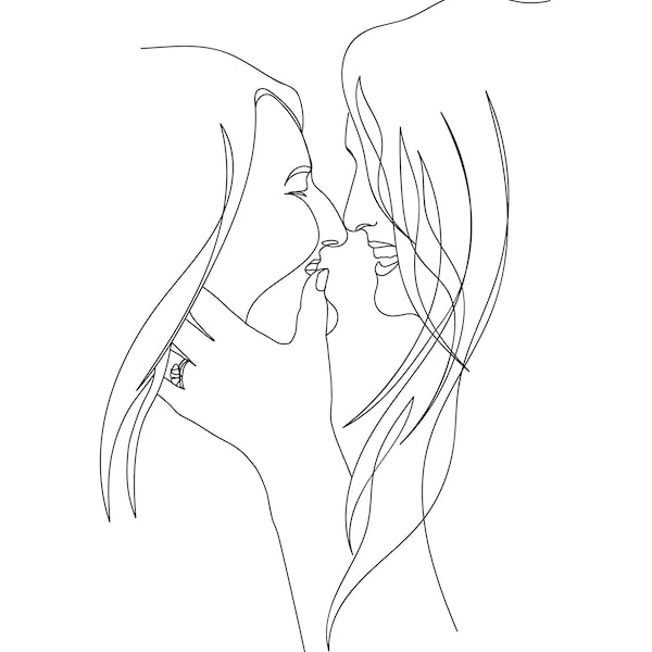 Custom One Line Self Portrait Drawing, Line Art Drawing, One Line ...