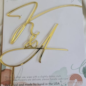 Letter Wedding Cake Toppers, Initial Cake Topper, Personalised Cake ...