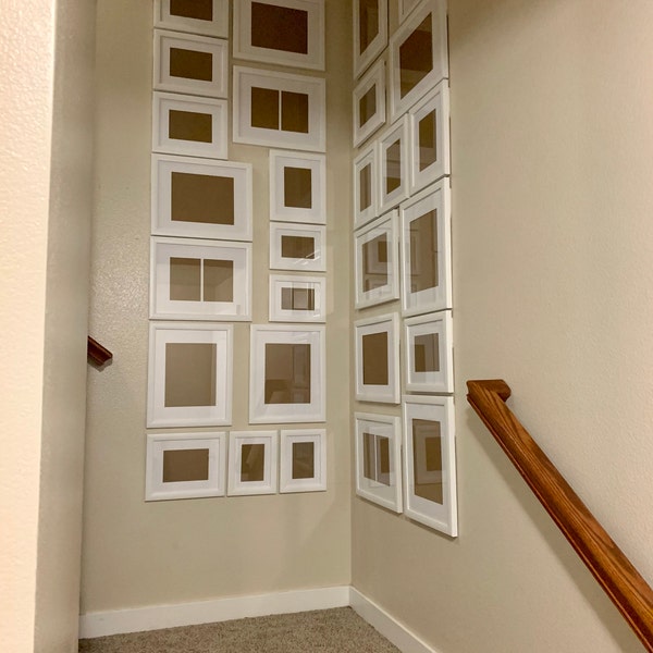 Seven Piece White Picture Frame Set, White Display Mats (622FSET01S07Z ...