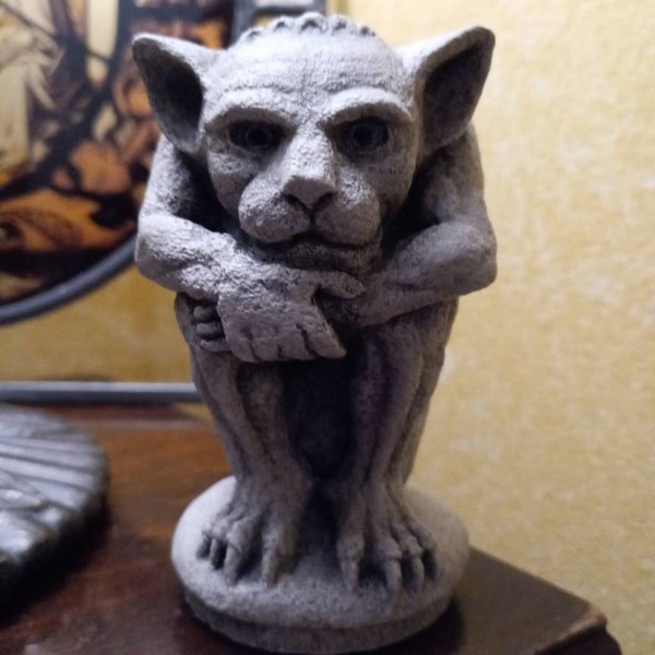 Irving Gargoyle Statue, Small Gothic Imp, New York, Handmade, Cast ...