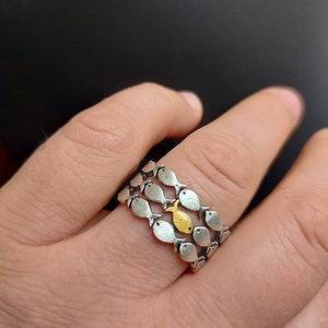 Swimming Against the Current. Sterling Adjustable Ring. School of Fish ...