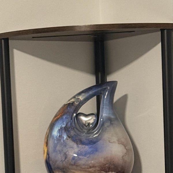 Blue Fire Teardrop Urn - Solid Metal Teardrop Cremation Urn - Unique ...