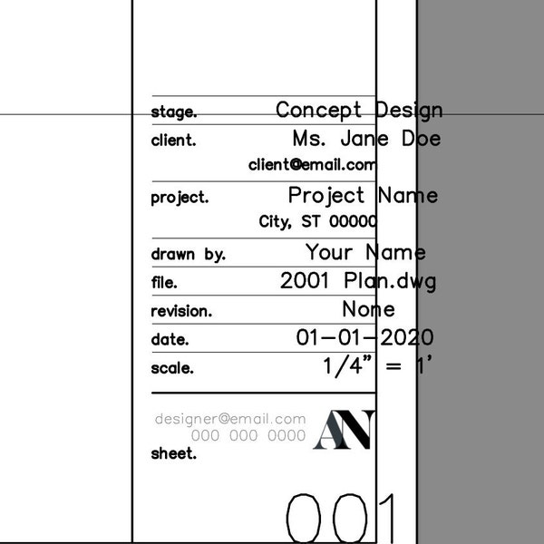 Title Block Templates Bundle for Interior Designers - Etsy