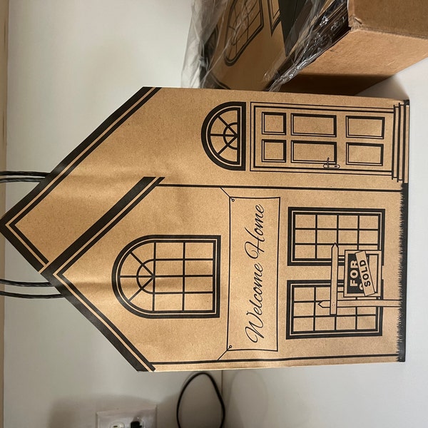 House Shaped Gift Bags - Etsy