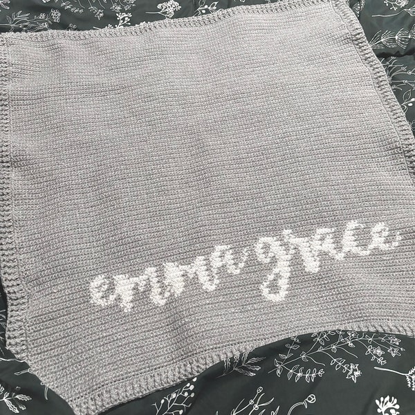 Custom Crochet Name Blanket Pattern, Pdf Crochet Blanket Tutorial, Baby ...